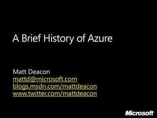 A brief history of Azure | PPTX
