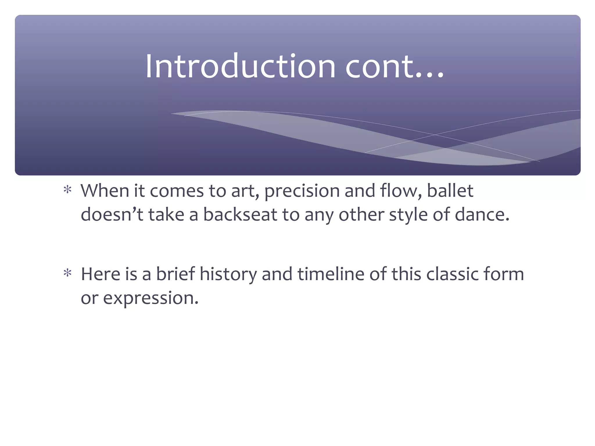 A brief history of ballet | PPT