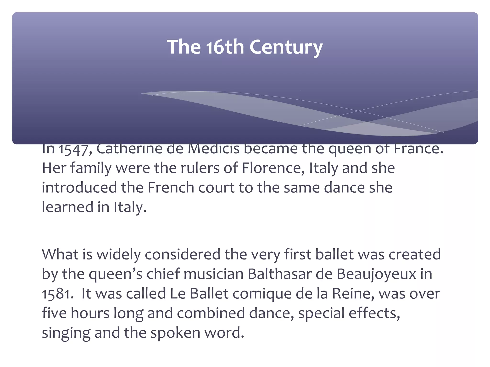 A brief history of ballet | PPT