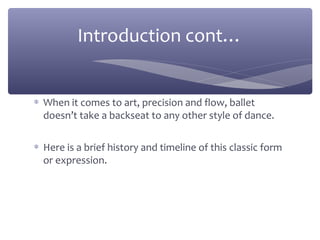 A brief history of ballet | PPT