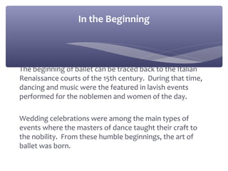 A brief history of ballet | PPT