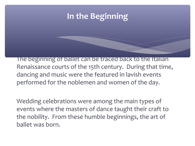 A brief history of ballet | PPT