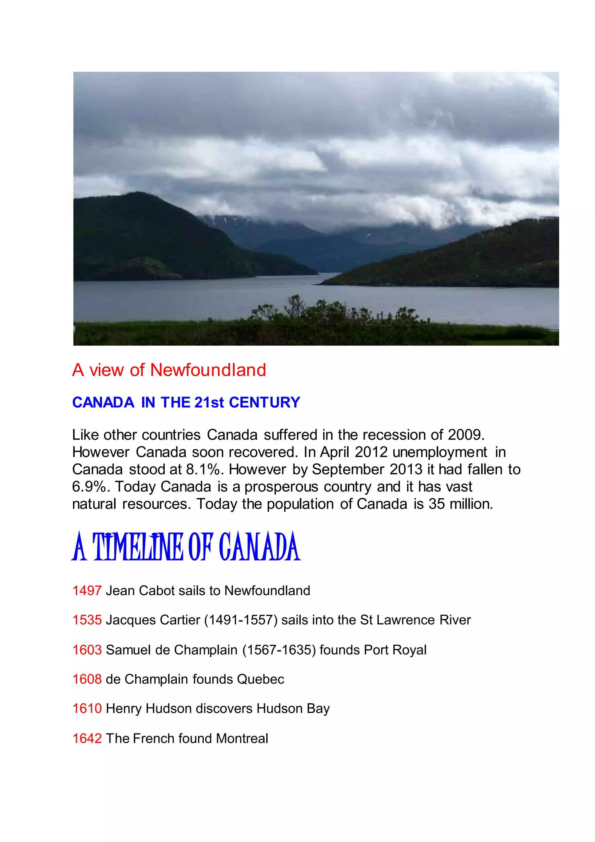 A Brief History Of Canada | DOCX