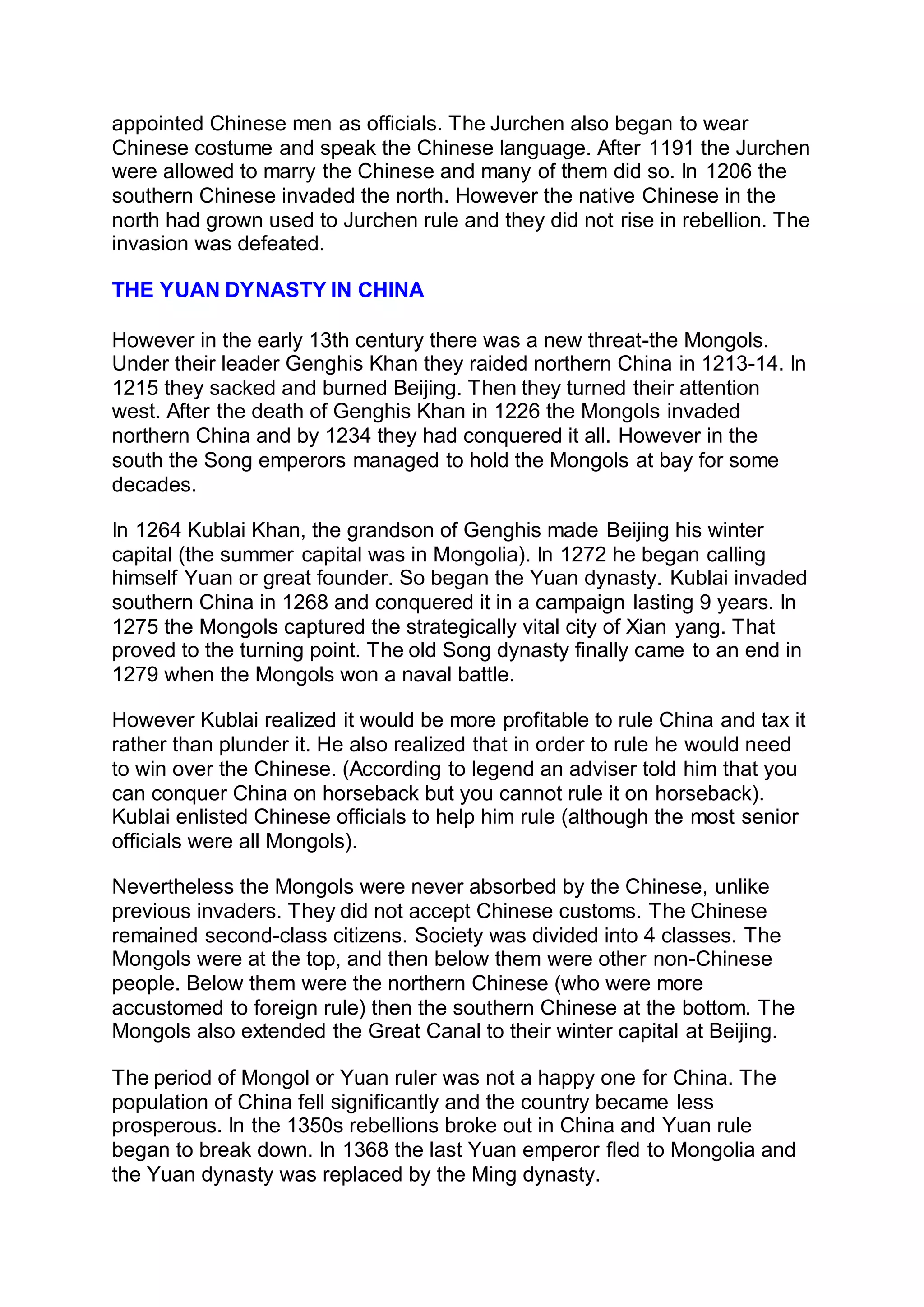 A Brief History Of China | DOCX