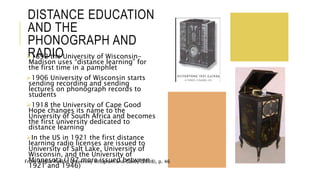 A Brief History of Distance, Online, and Virtual Worlds Education | PPTX