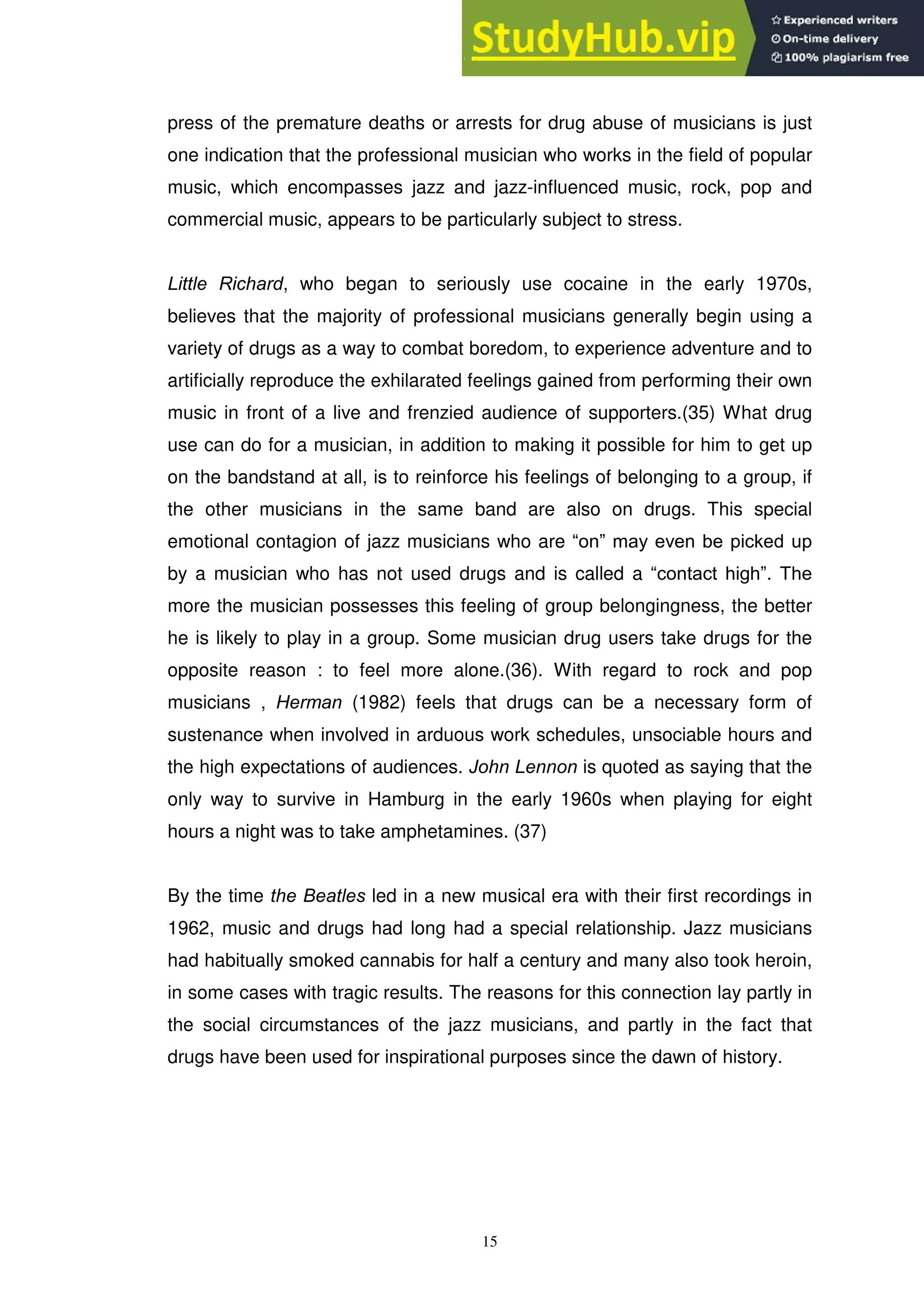 A Brief History Of Drug Taking In Popular Music And The Influence Of ...