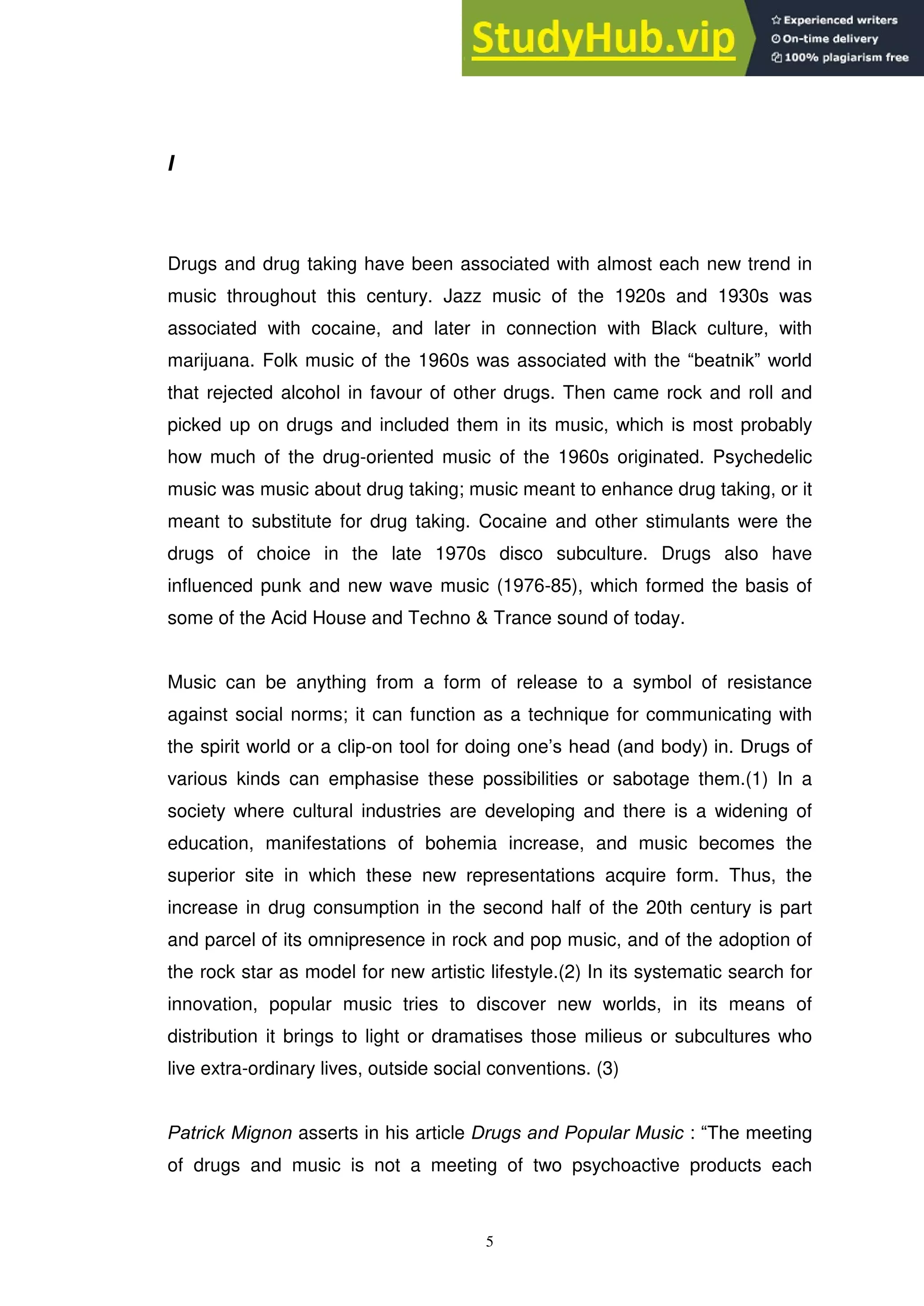 A Brief History Of Drug Taking In Popular Music And The Influence Of ...