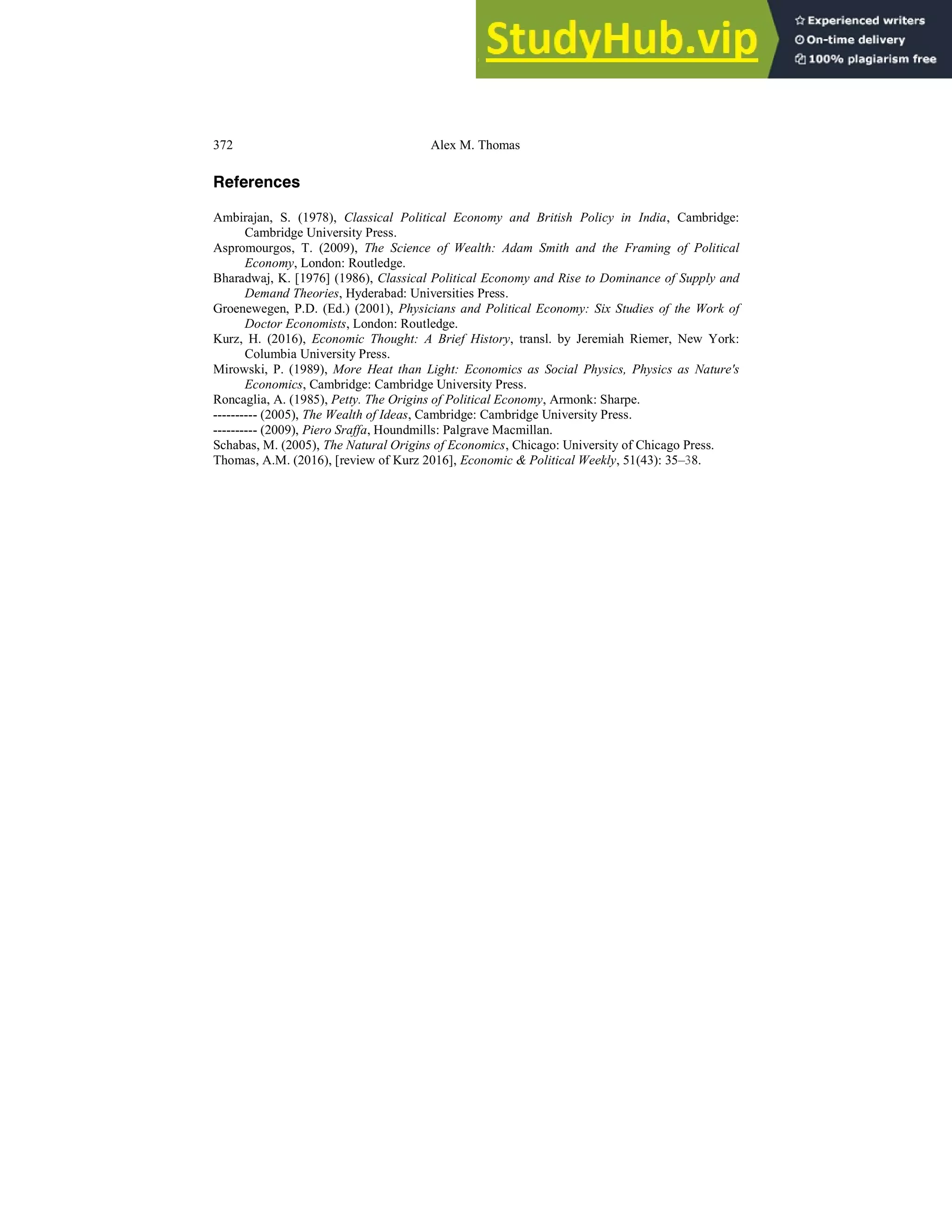 A Brief History Of Economic Thought A Review Essay | PDF