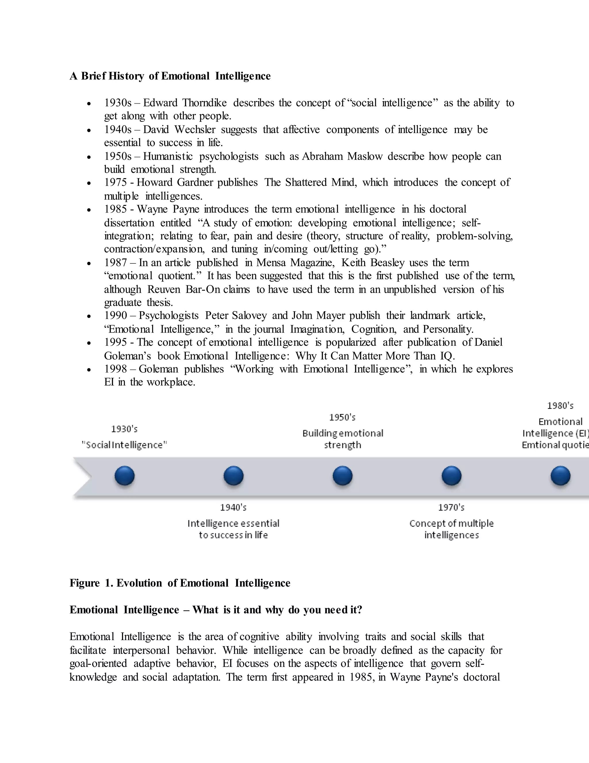 A brief history of emotional intelligence | DOCX