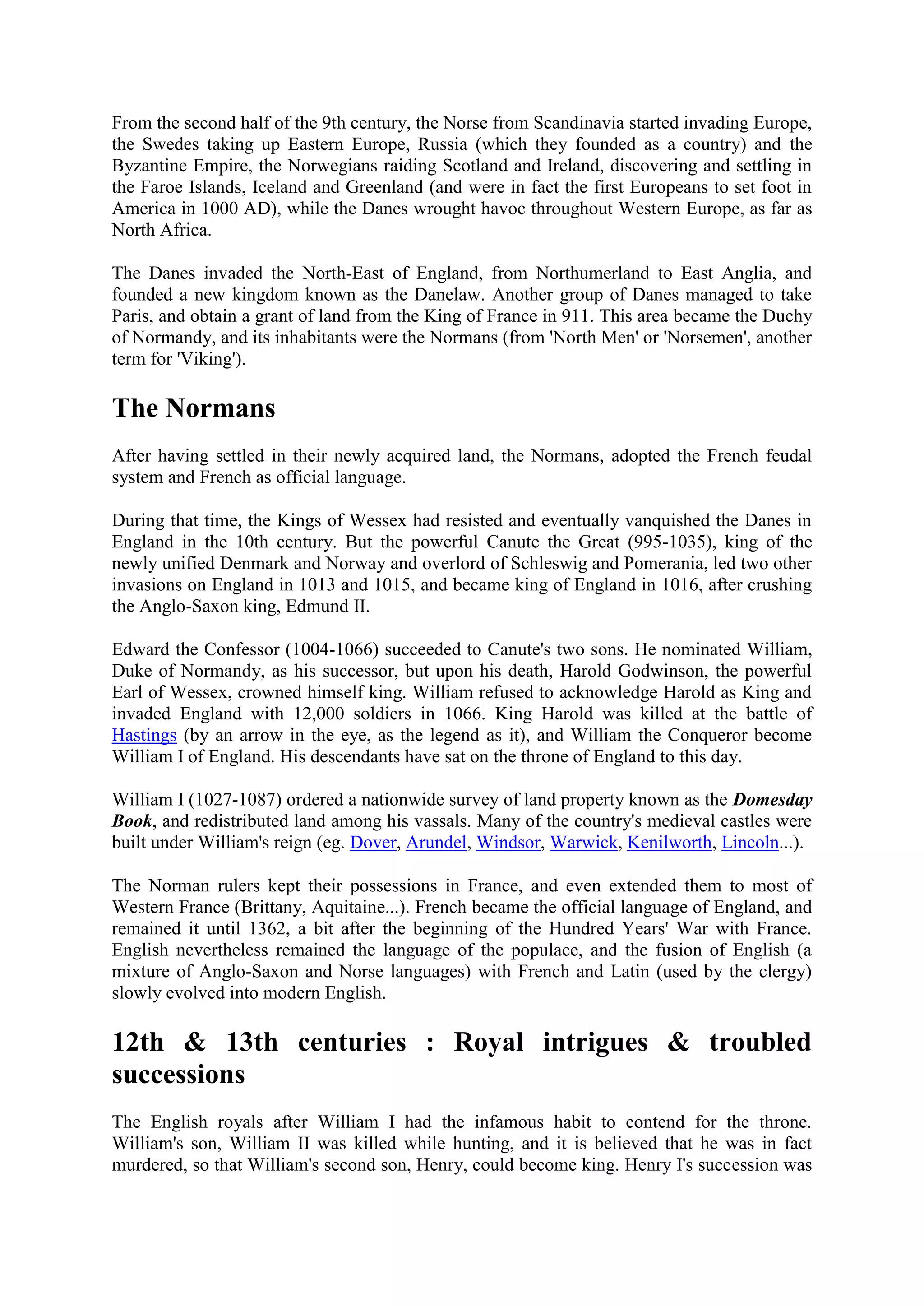 A brief history of england | DOCX