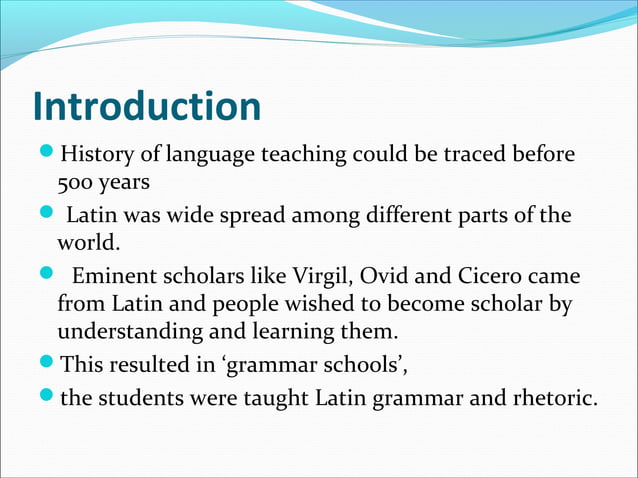 A brief history of english language teaching | PPT | Education