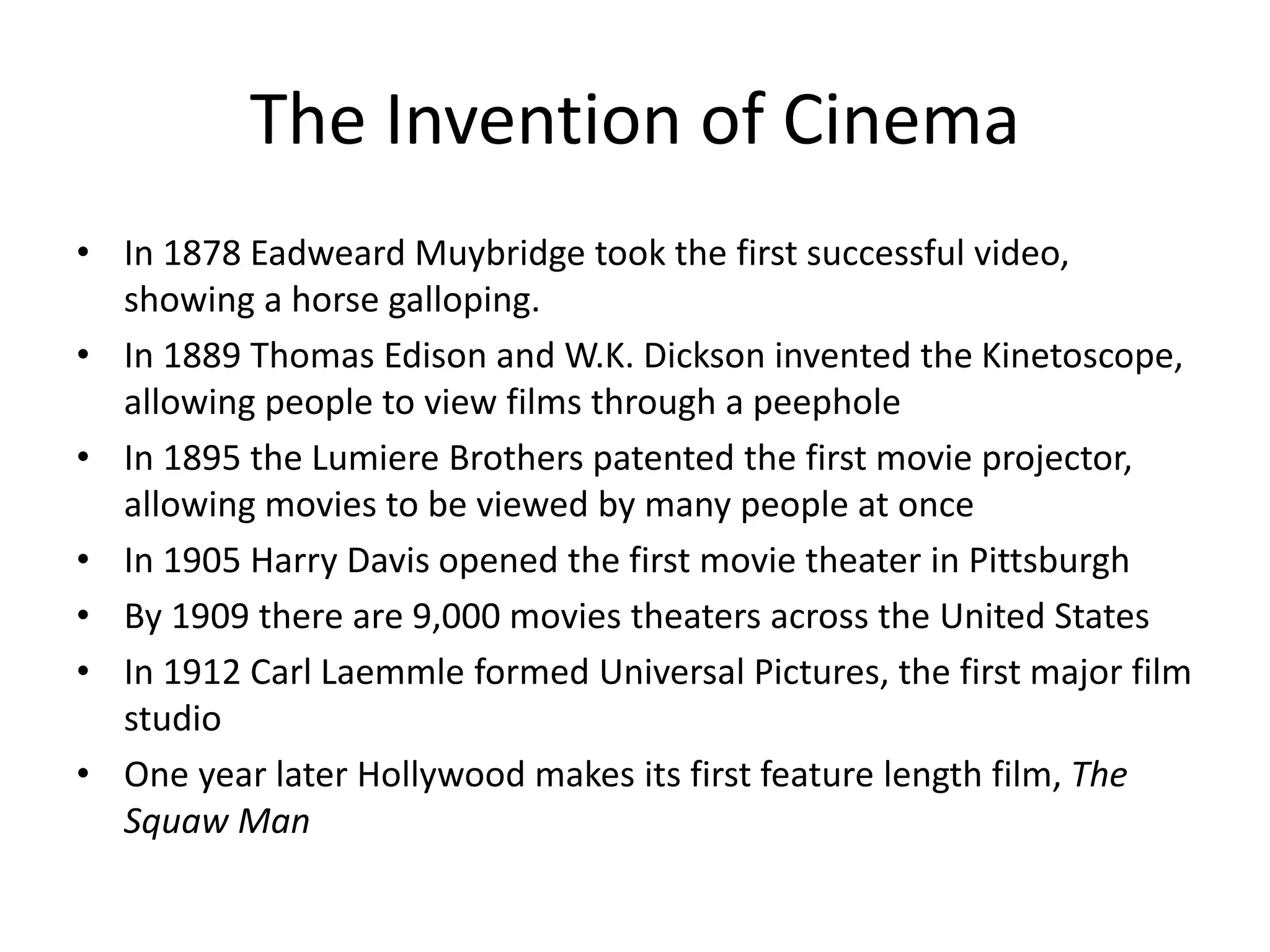 A Brief History of Film | PPTX