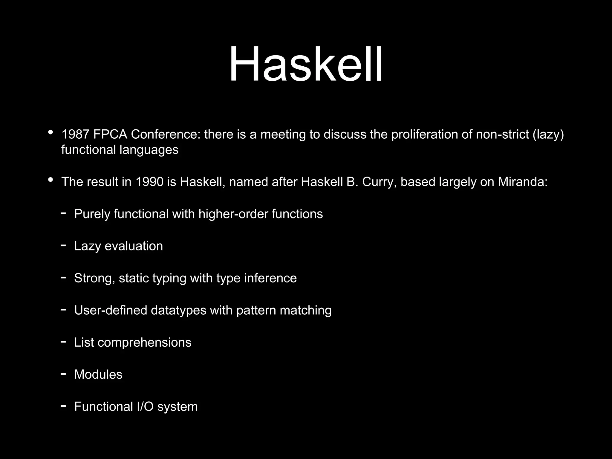 A brief history of functional programming (edited) | PPTX