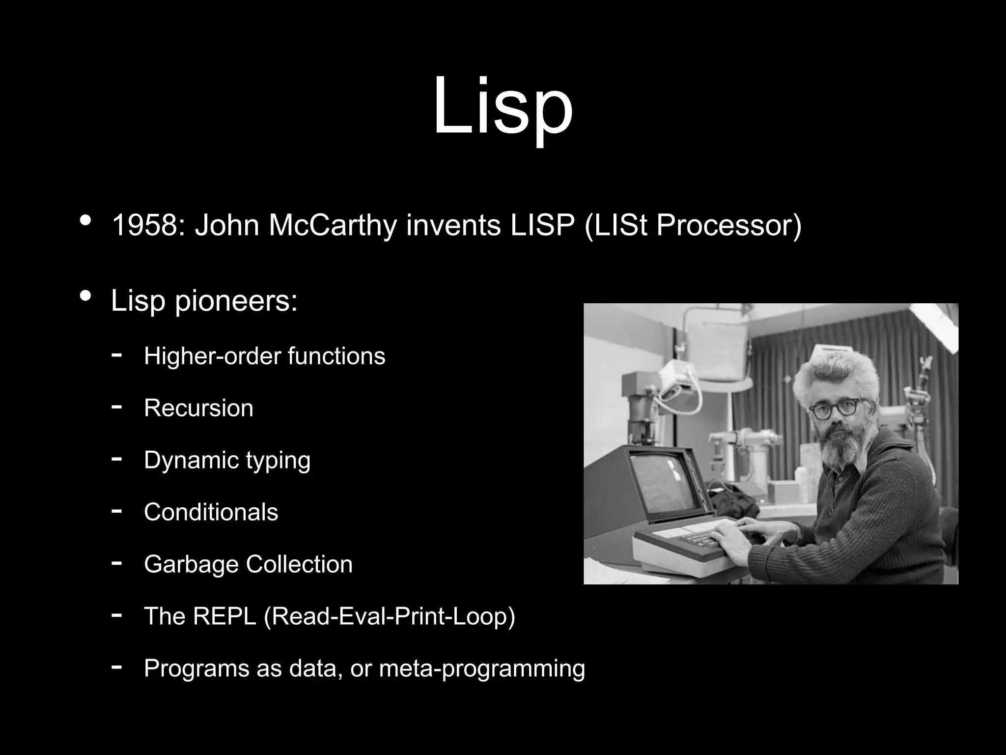 A brief history of functional programming (edited) | PPTX
