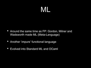 A brief history of functional programming (edited) | PPTX