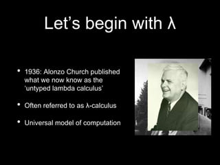 A brief history of functional programming (edited) | PPTX