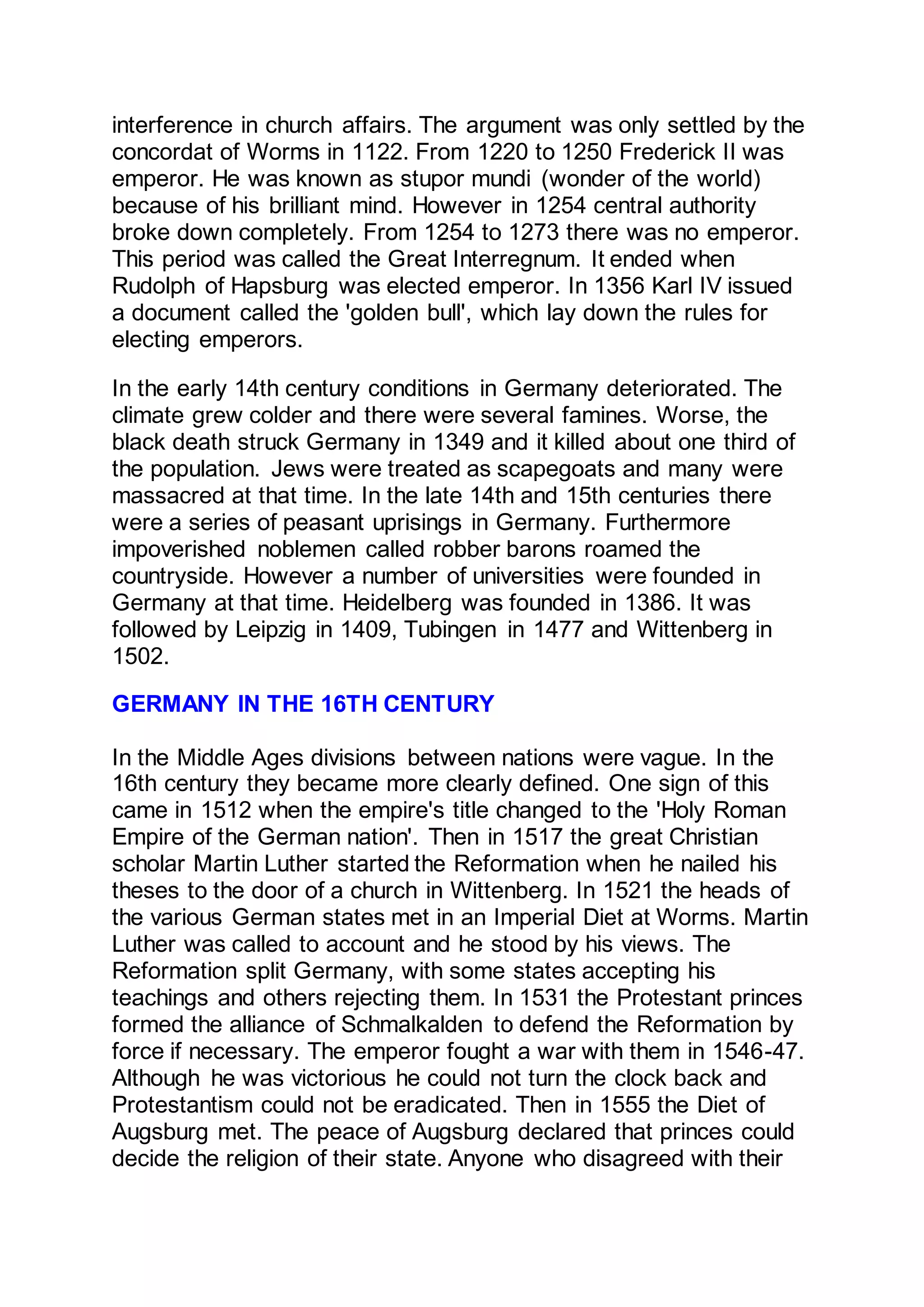 A Brief History Of Germany | DOCX