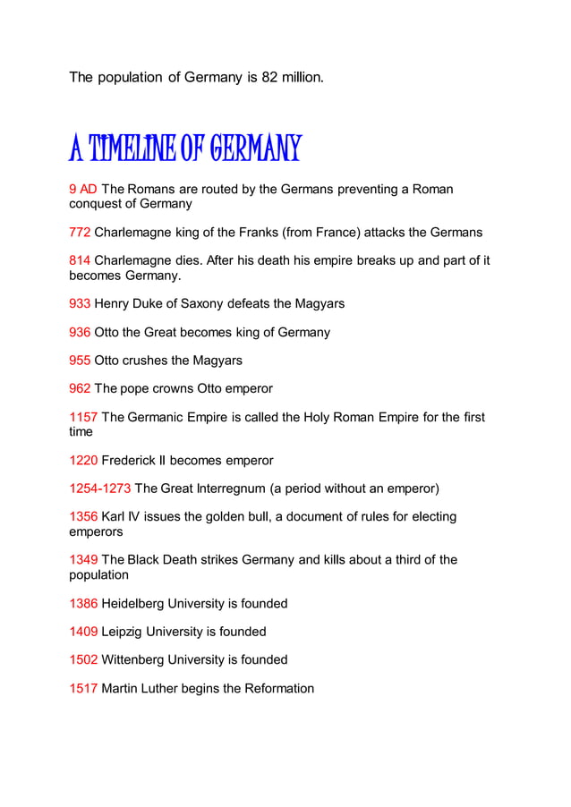 A Brief History Of Germany | DOCX
