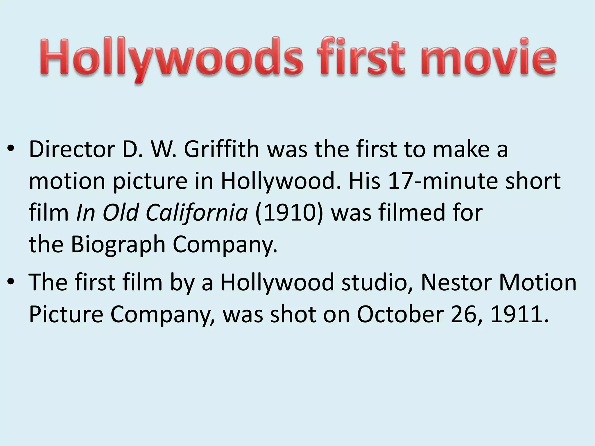 A brief history of hollywood | PPTX