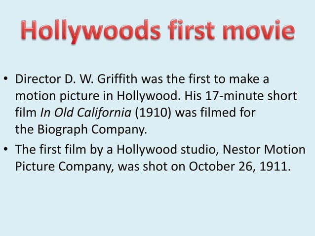 A brief history of hollywood | PPT