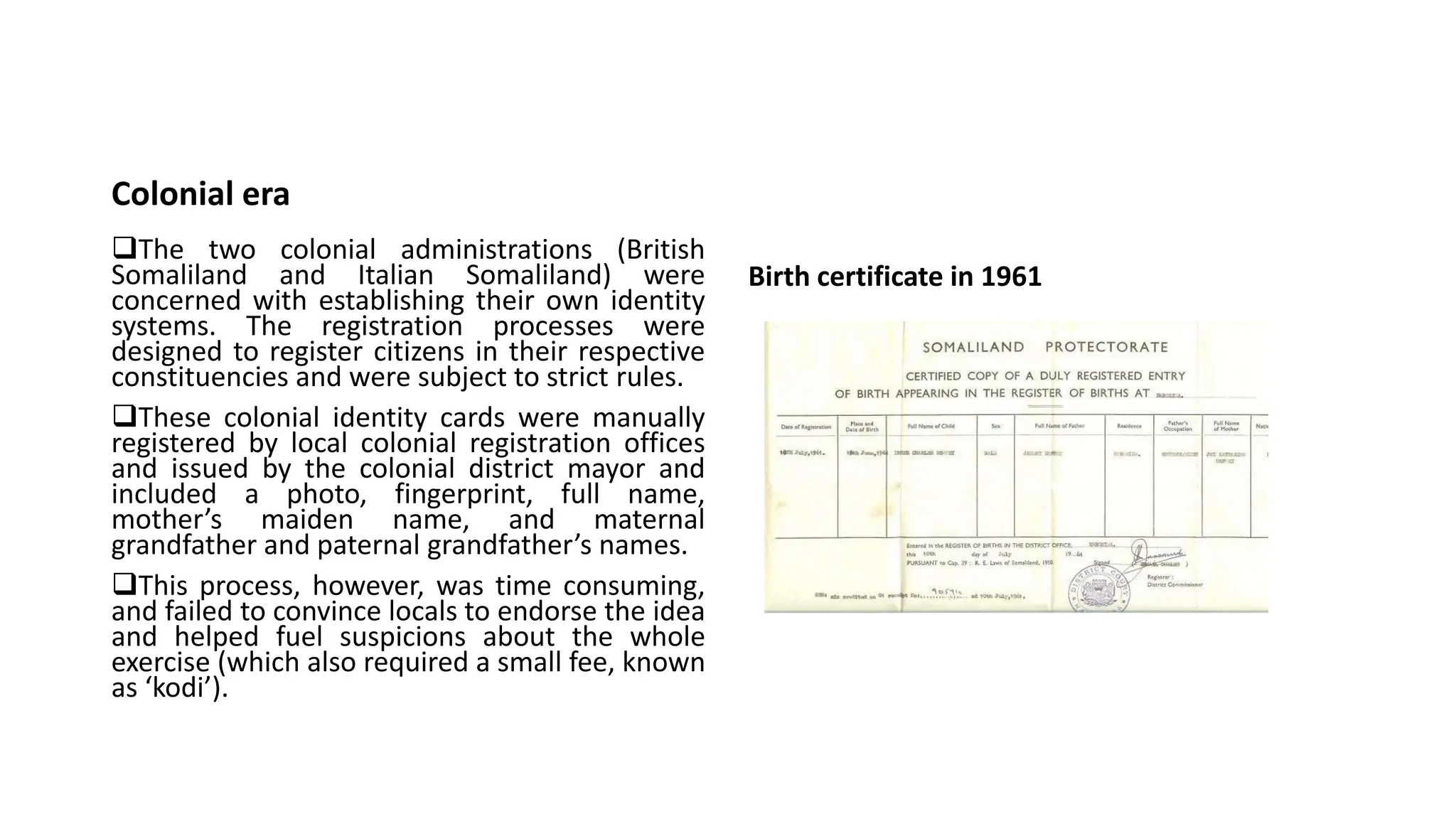 A brief history of identification documents in Somalia.pptx