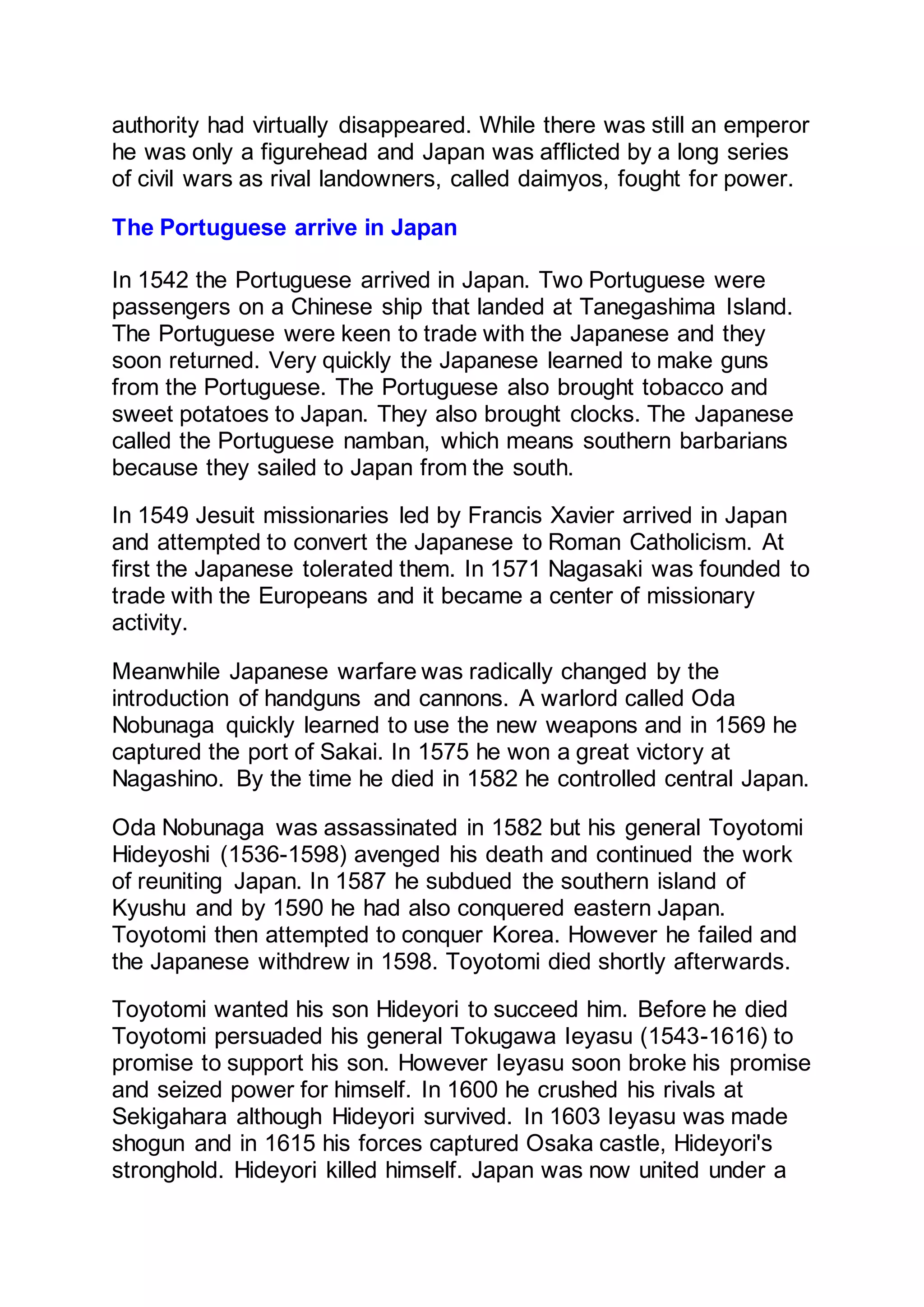A Brief History Of Japan | DOCX