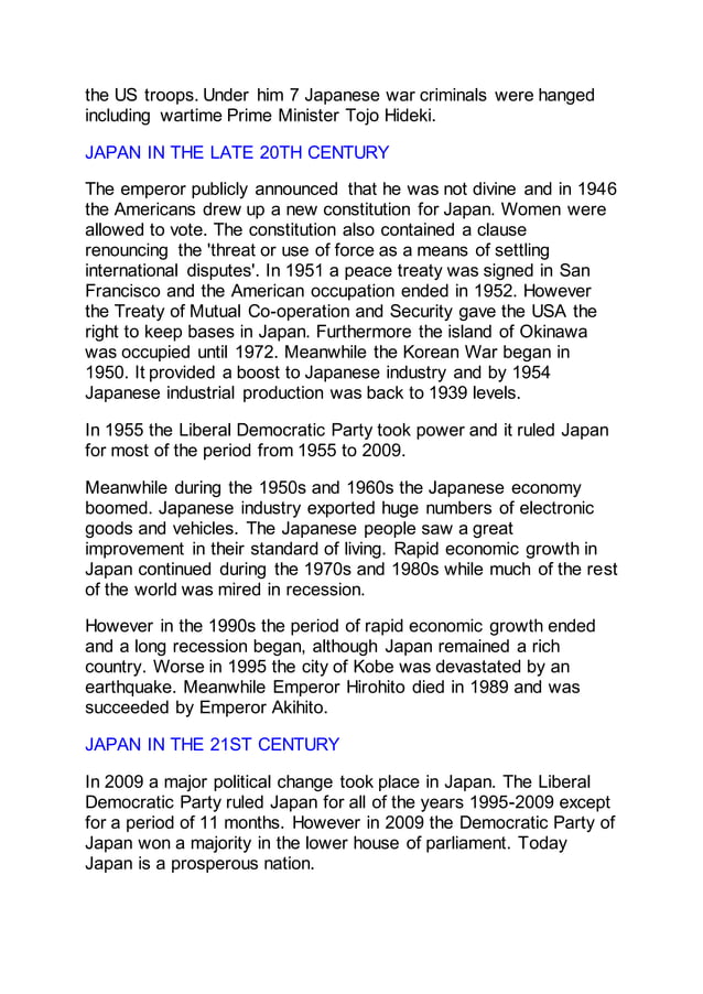 A Brief History Of Japan | DOCX