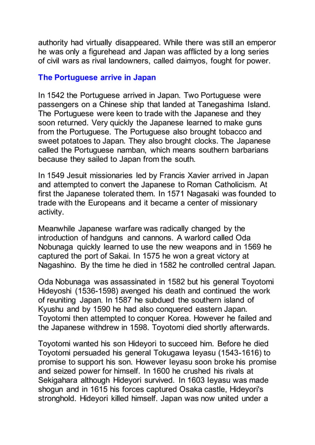 A Brief History Of Japan | DOCX