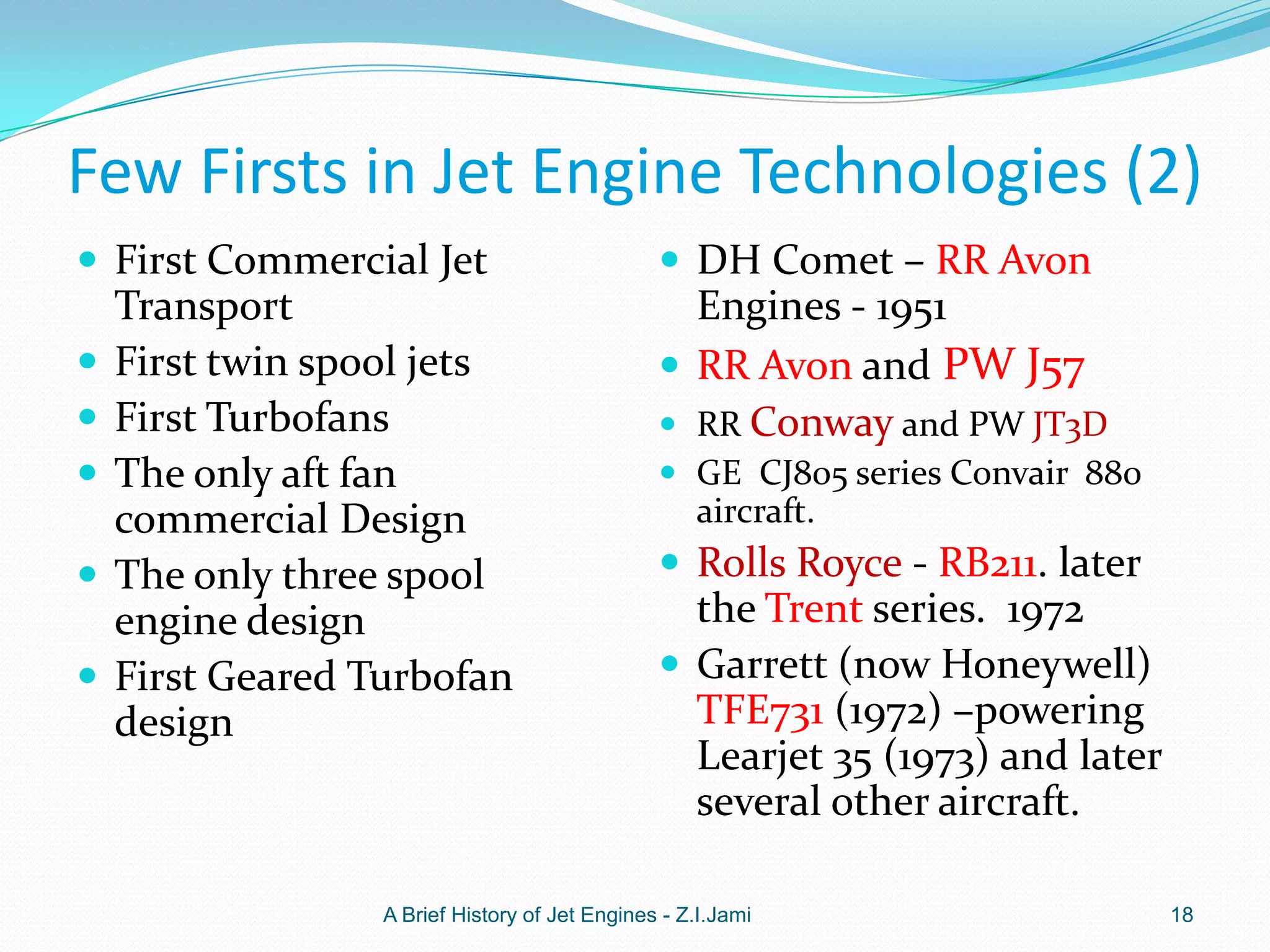 A brief history of jet (gas turbine) engines | PPTX