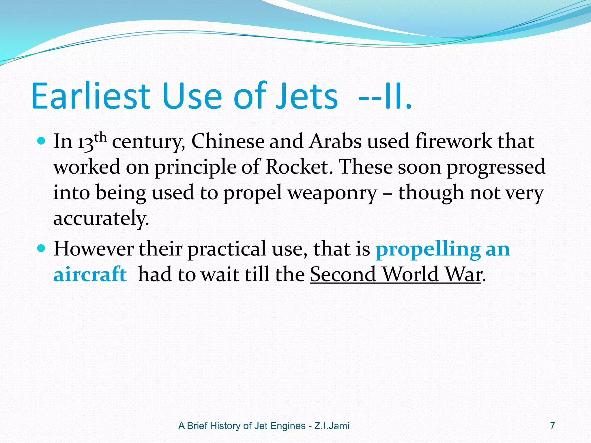 A brief history of jet (gas turbine) engines | PPTX