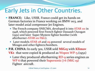 A brief history of jet (gas turbine) engines | PPTX