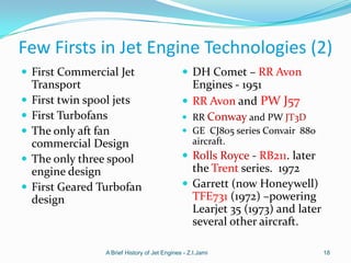 A brief history of jet (gas turbine) engines | PPTX