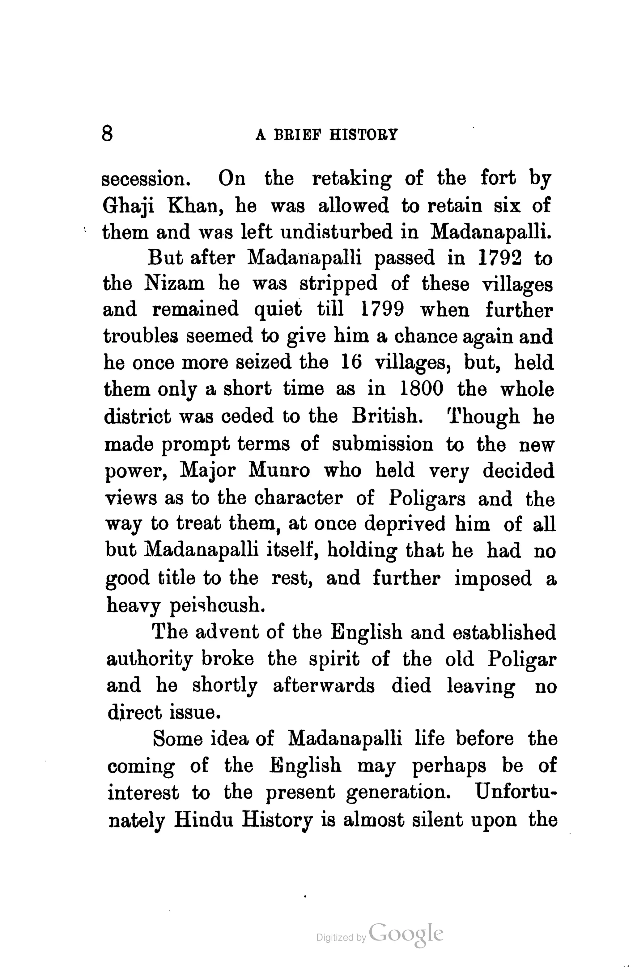A Brief History of Madanapalli | PDF