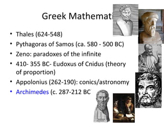 A brief history of mathematics | PPT