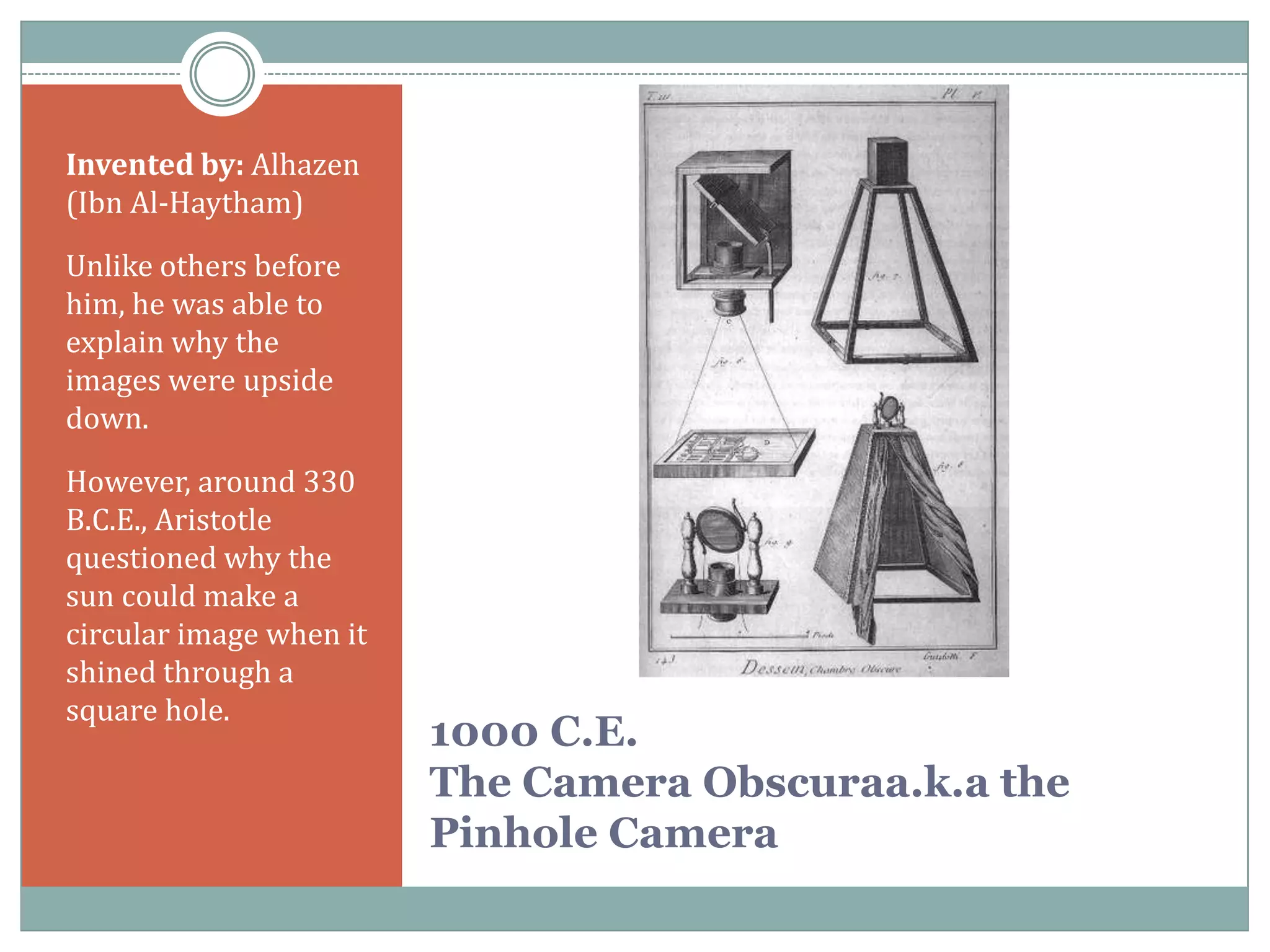 A Brief History of Early Photographic Technology | PPTX