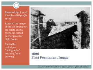 A Brief History of Early Photographic Technology | PPT