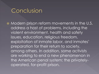 A Brief History of Prison Reform in the U.S. | PPT