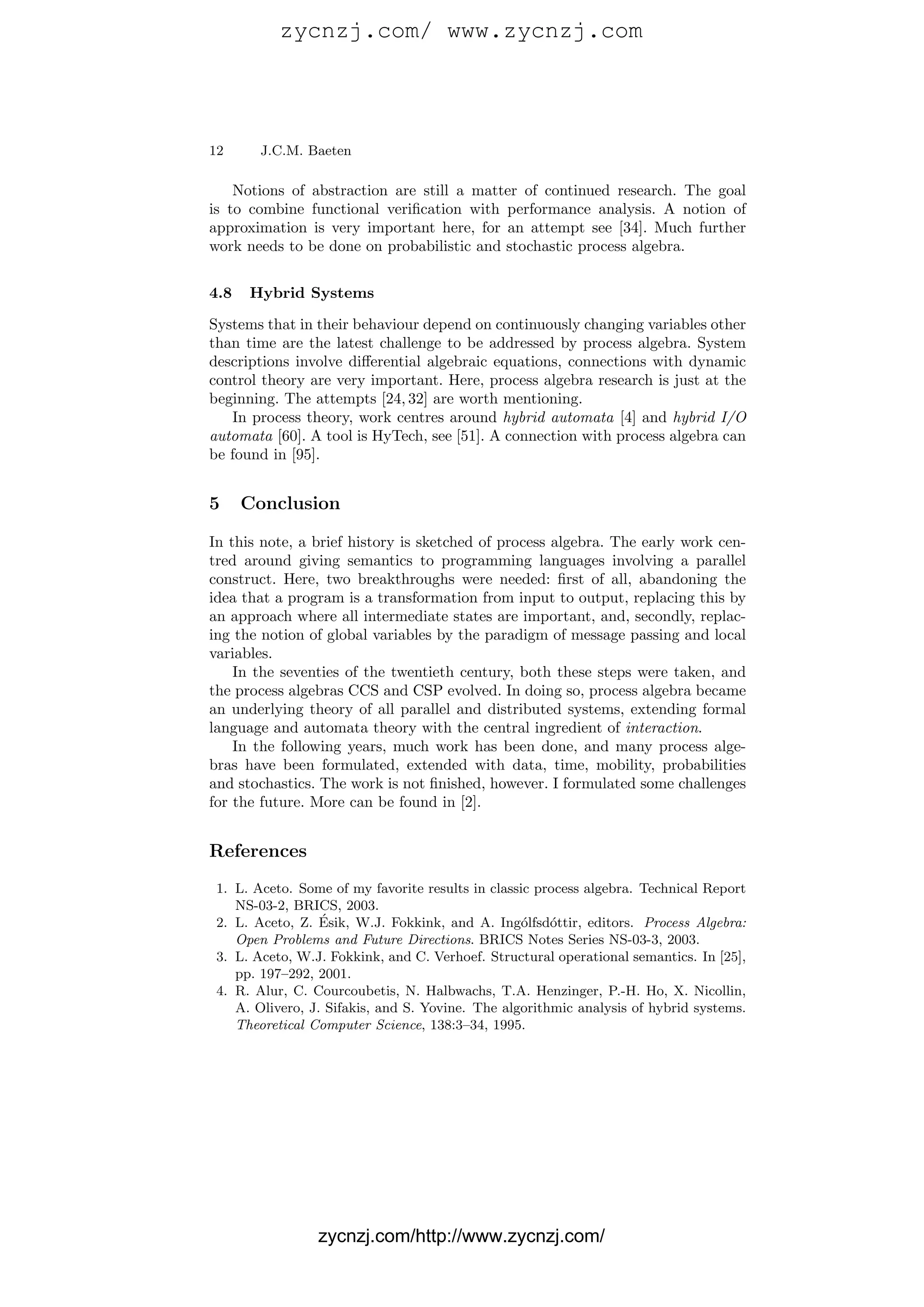 A brief history of process algebra | PDF