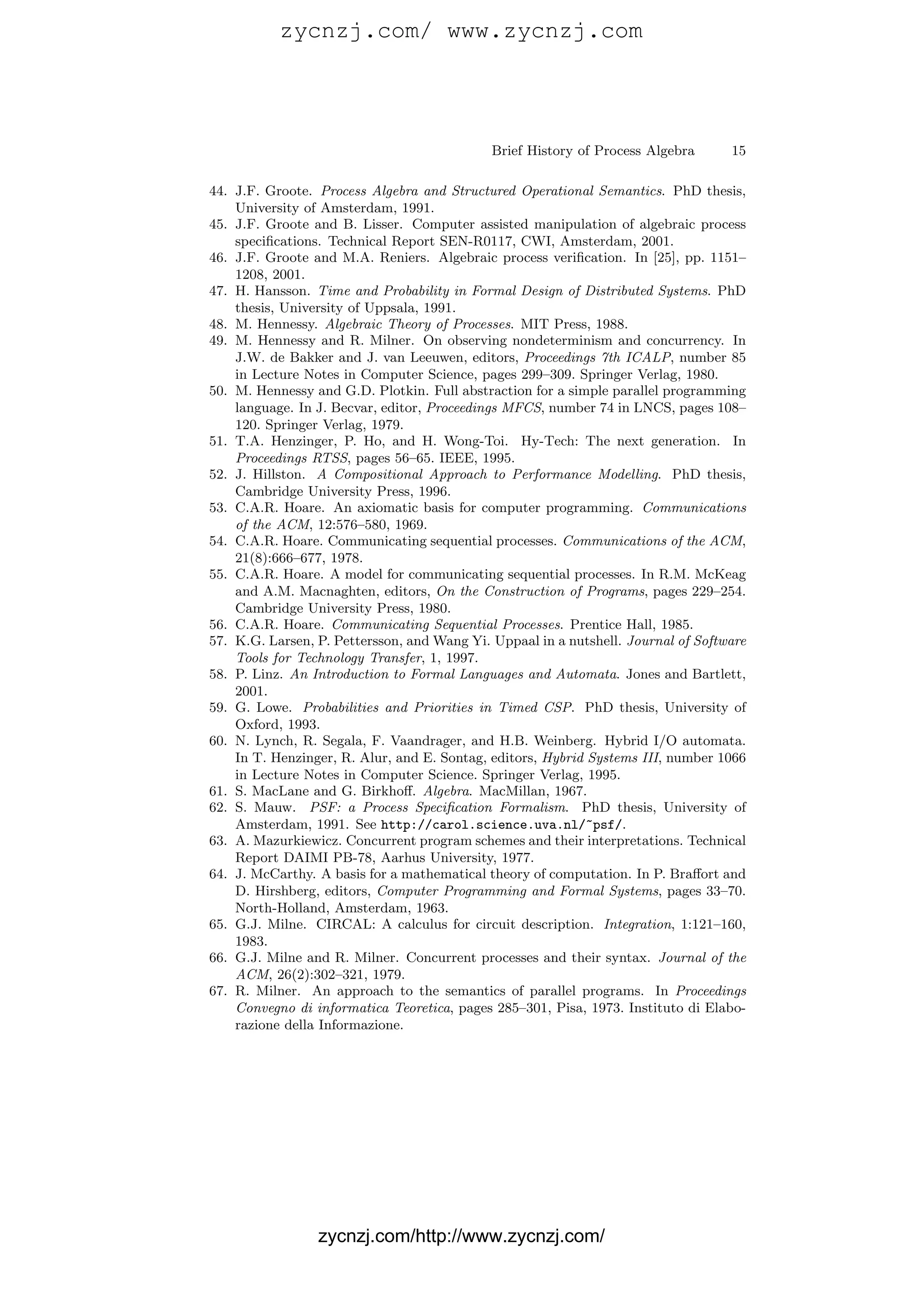 A brief history of process algebra | PDF