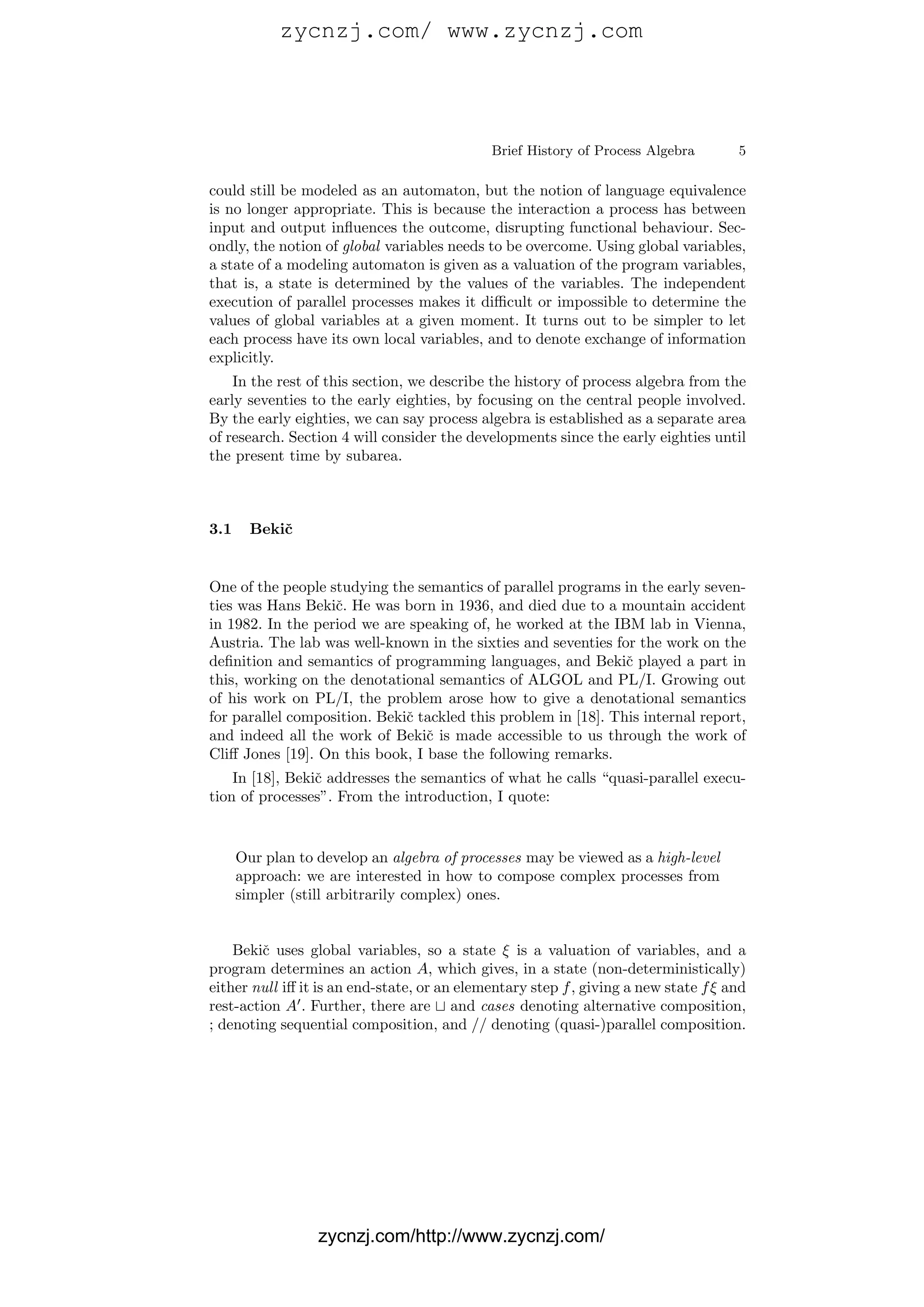 A brief history of process algebra | PDF