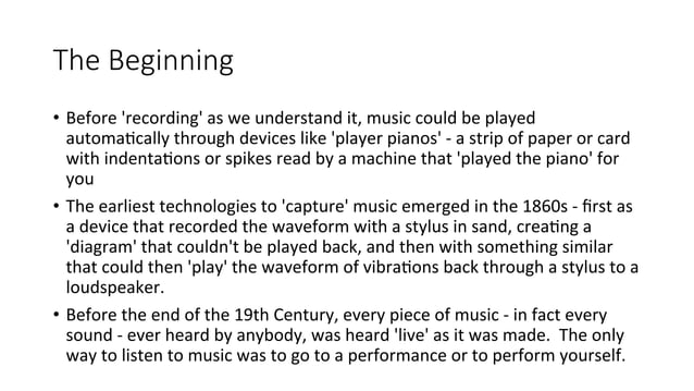 A brief history of recorded music | PPT