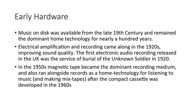 A brief history of recorded music | PPT