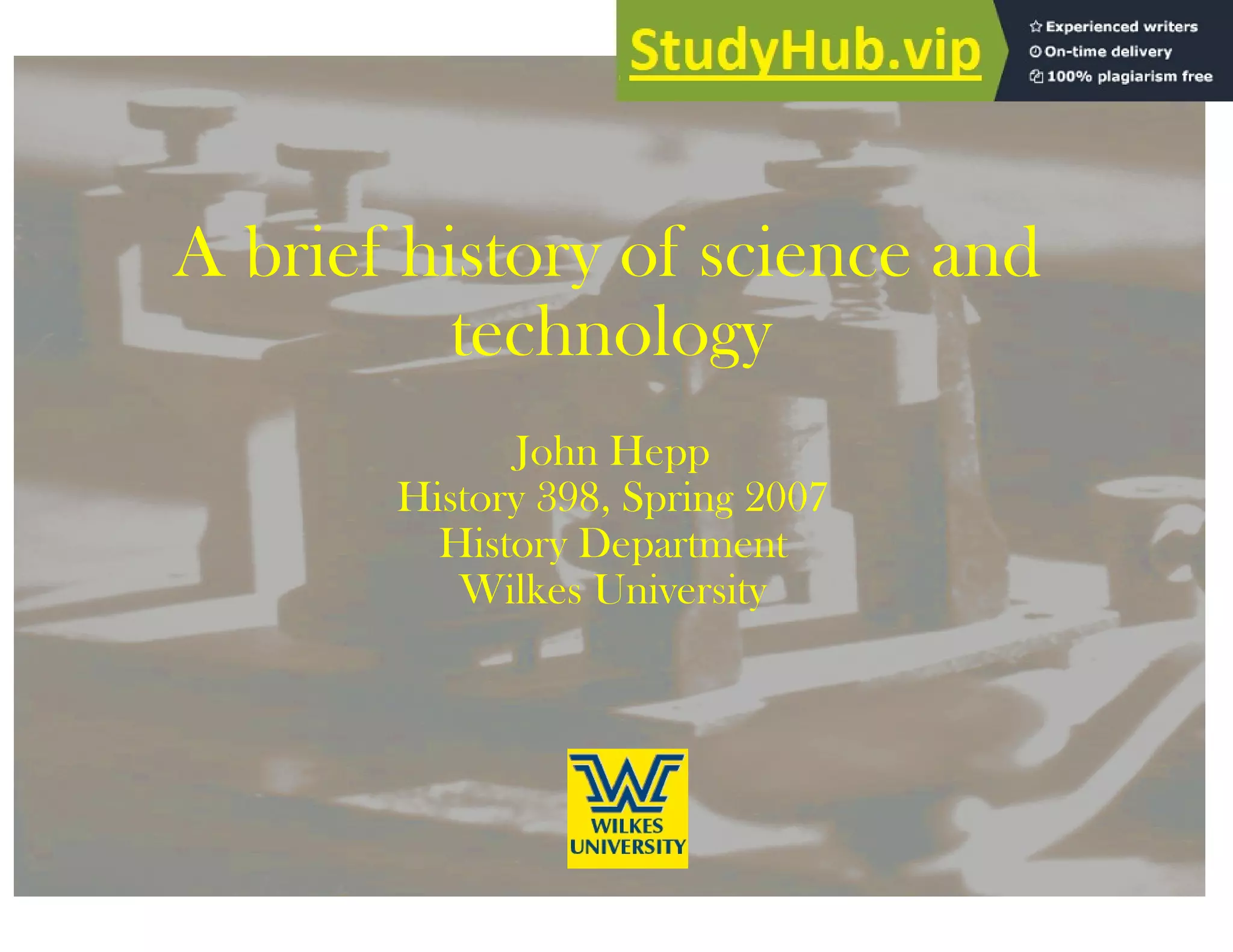 A Brief History Of Science And Technology | PDF