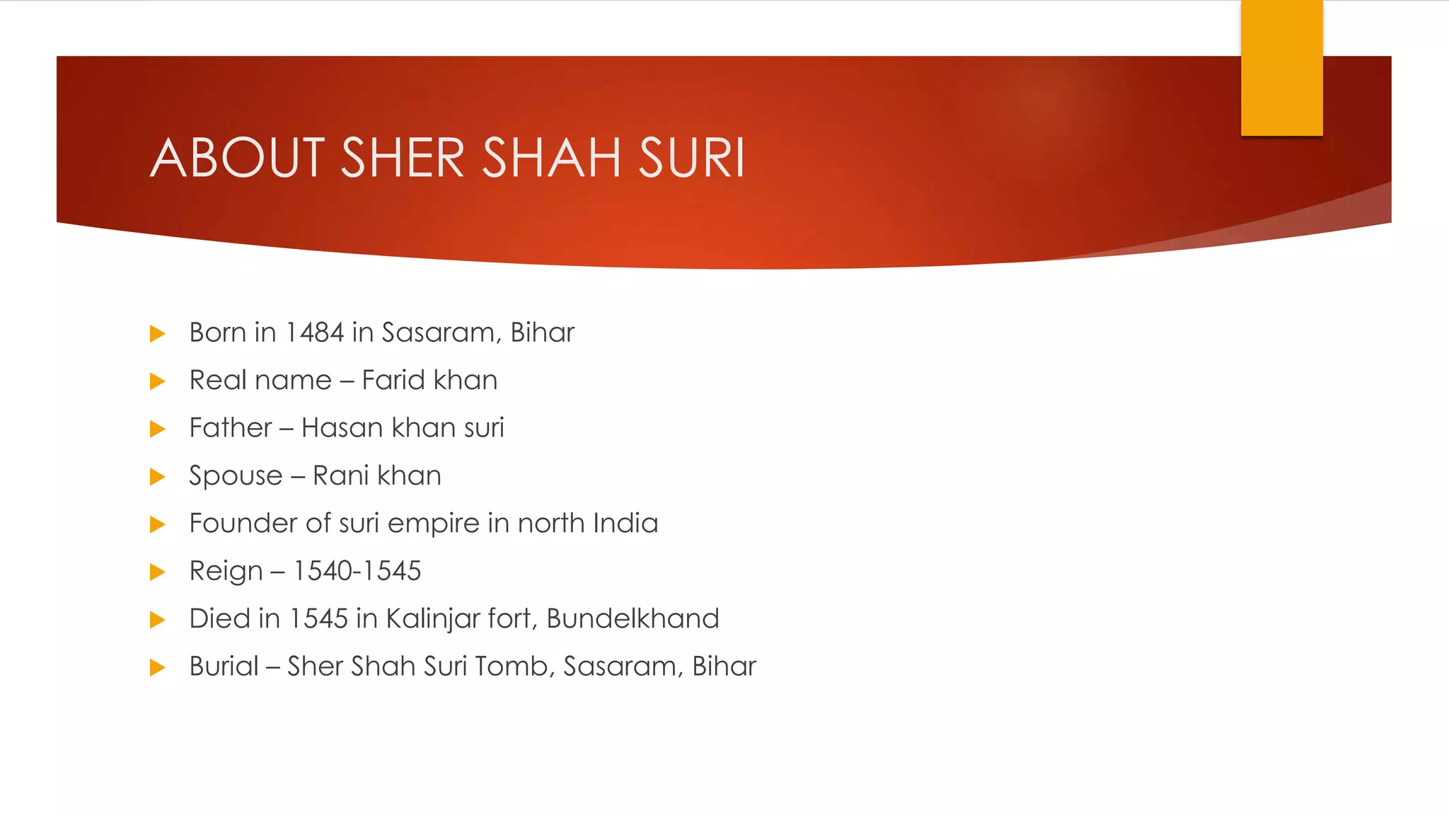A brief history of sher shah suri and empire durgesh kumar sasaram | PPTX