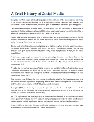 A brief history of social media revised | DOCX