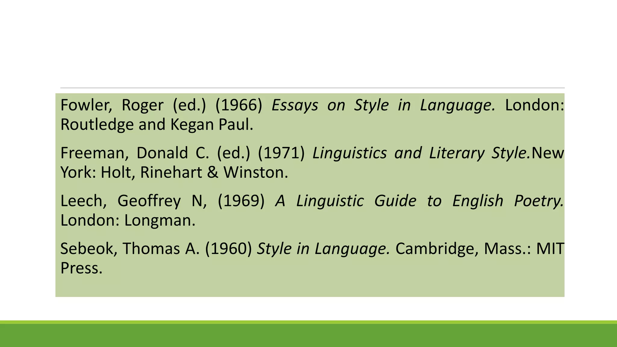 brief history of stylistics | PPTX | Poetry | Books and Literature