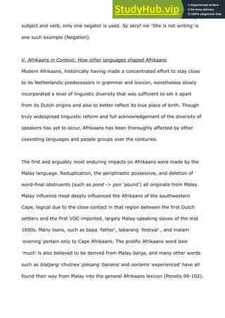 A Brief History Of The Afrikaans Language | PDF