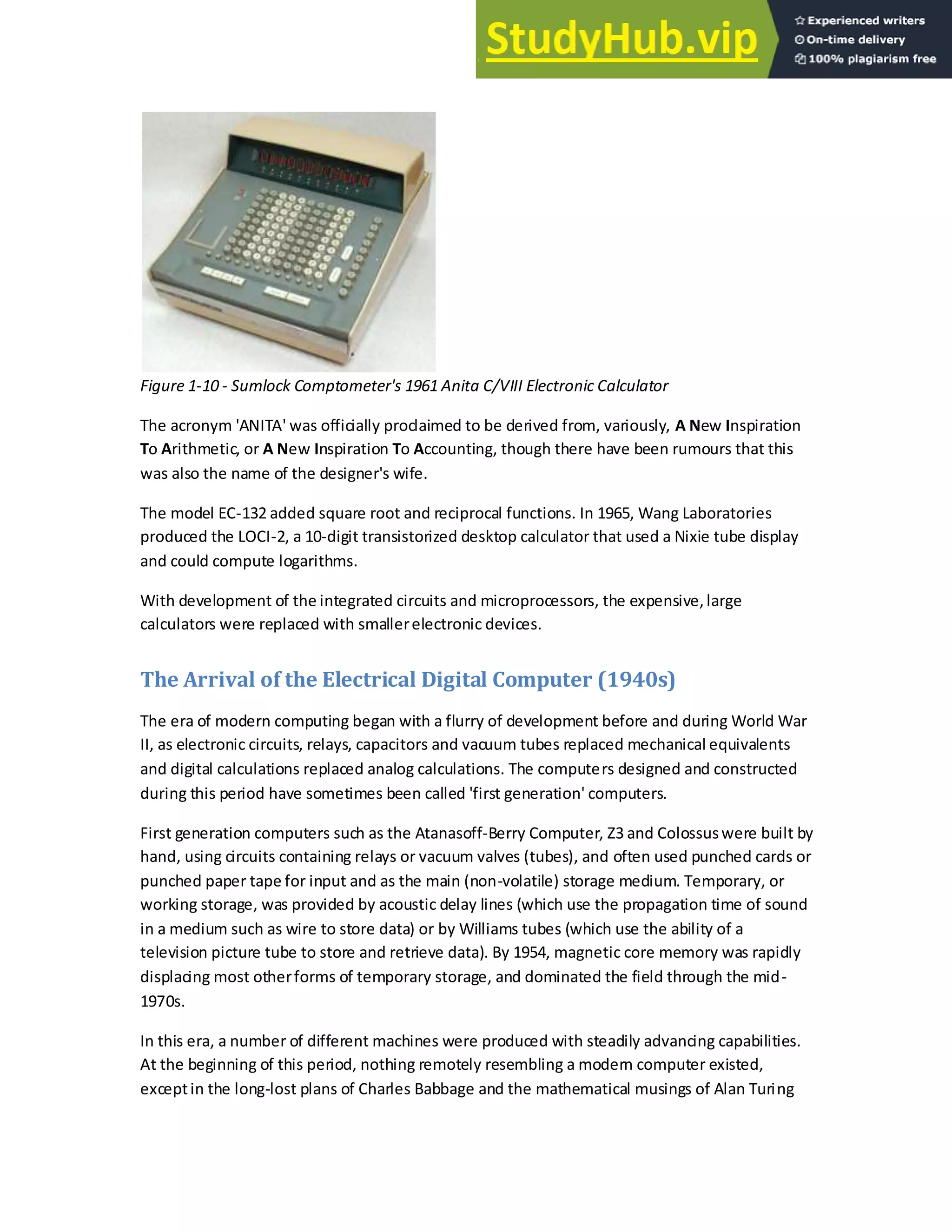 A Brief History Of The Computer | PDF