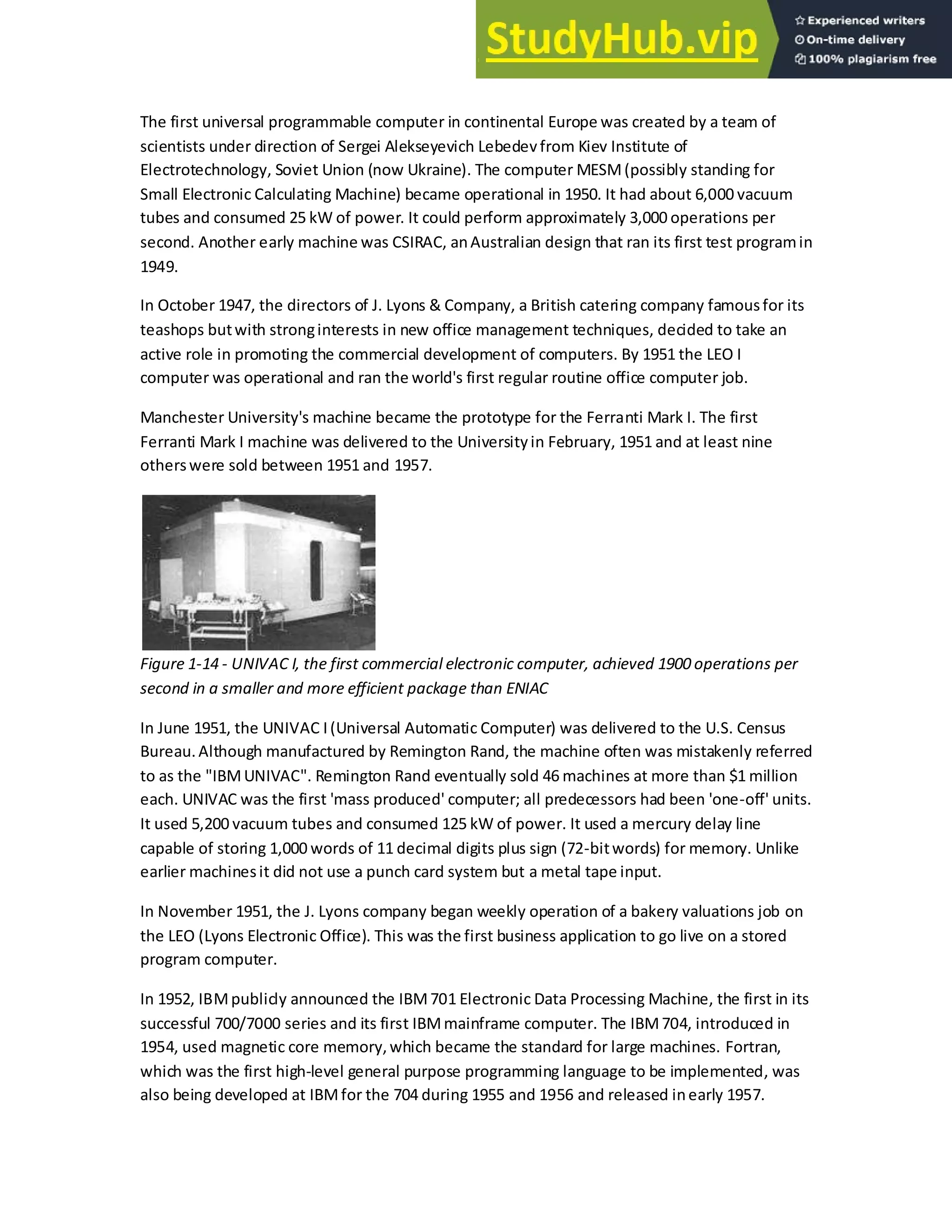 A Brief History Of The Computer | PDF