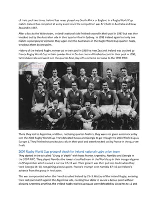 A brief history of the Ireland Rugby World Cup team.docx